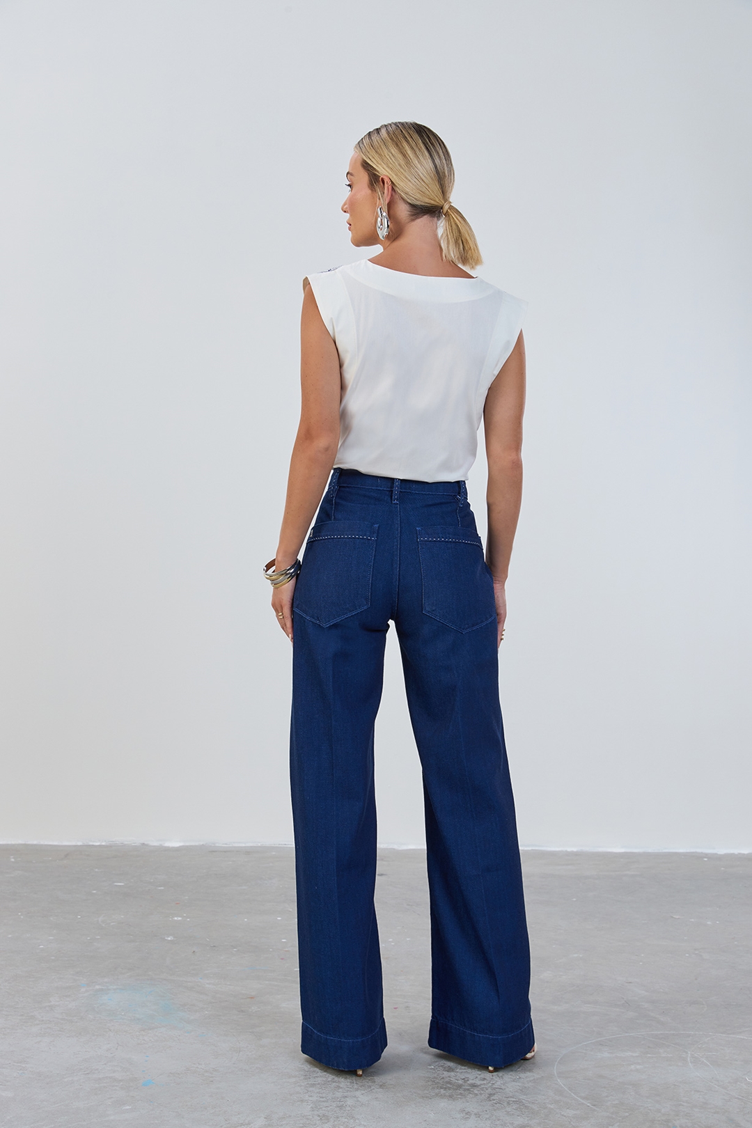CALÇA PANTALONA AZUL ROYAL - CALÇA PANTALONA AZUL ROYAL - L'Accord