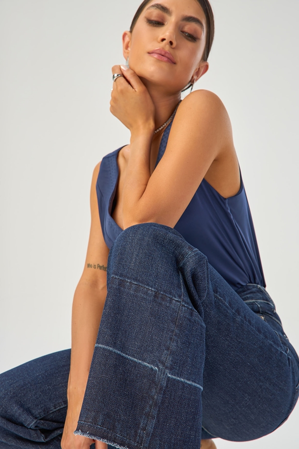 CALÇA JEANS PANTALONA CROPPED - CALÇA JEANS PANTALONA CROPPED - L'Accord