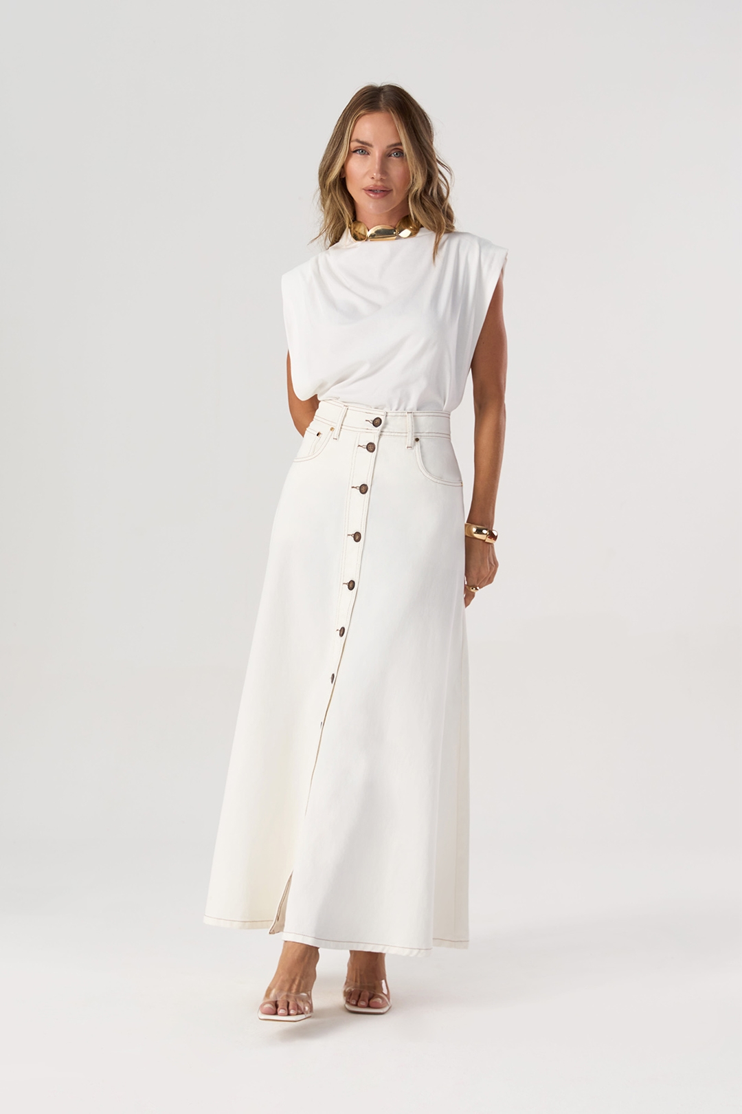 SAIA DE SARJA SUPER MIDI OFF WHITE - SAIA DE SARJA SUPER MIDI OFF WHITE ...