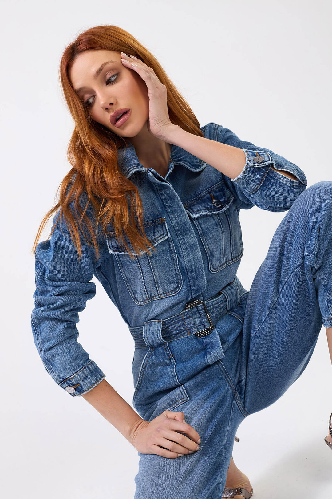 MACACÃO JEANS MANGA LONGA - MACACÃO JEANS MANGA LONGA - L'Accord